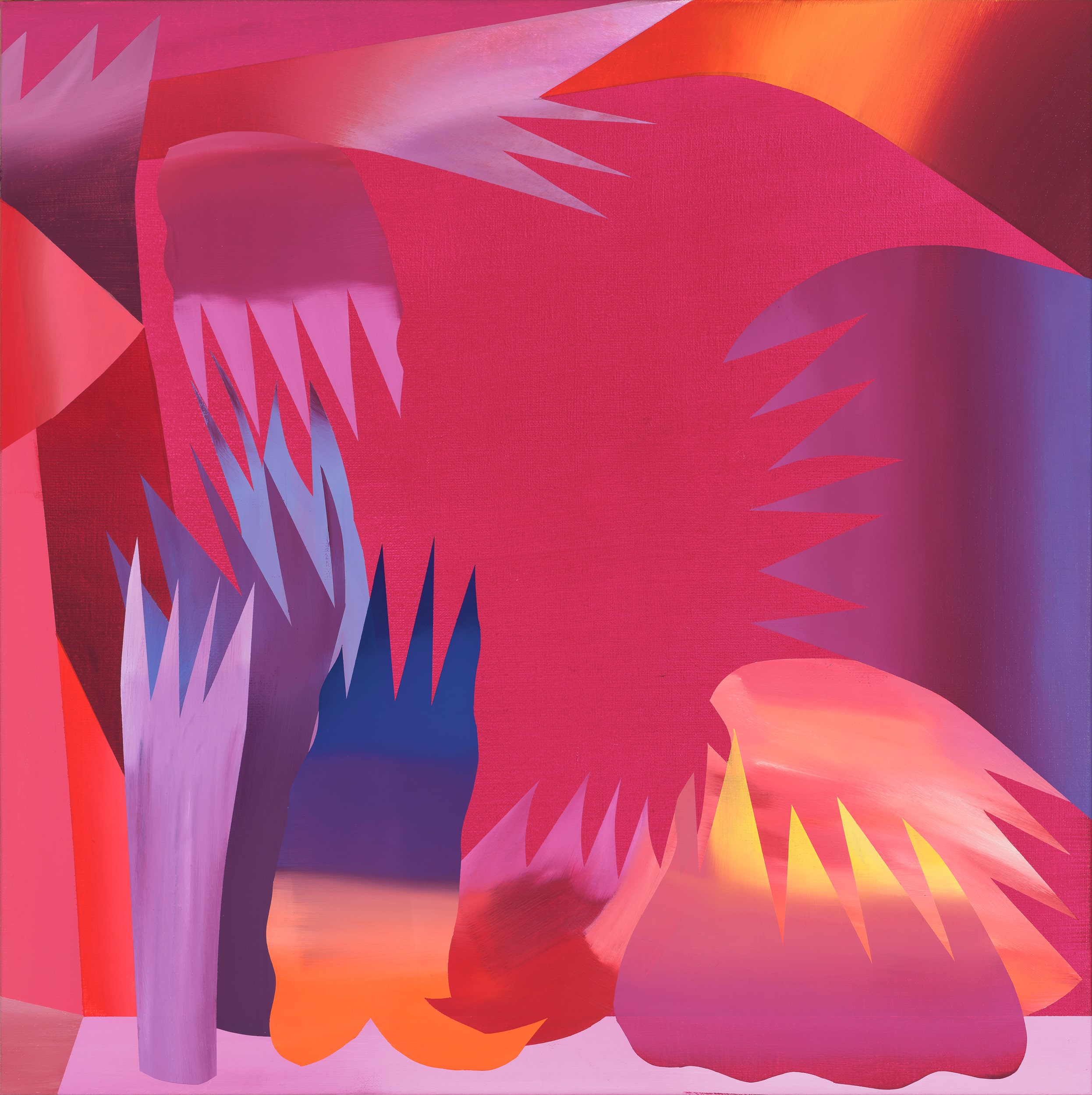 A Floating Light of Magenta. Moving Among the Shadows of the Plants ...